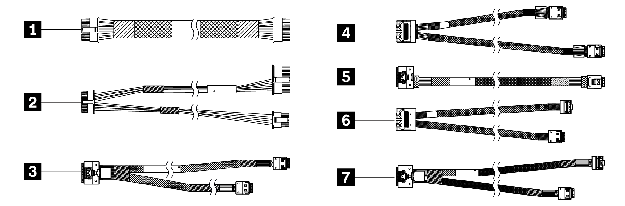 ThinkSystem SR665 V3 2.5" Chassis Rear Backplane SAS/SATA Cable Option ...